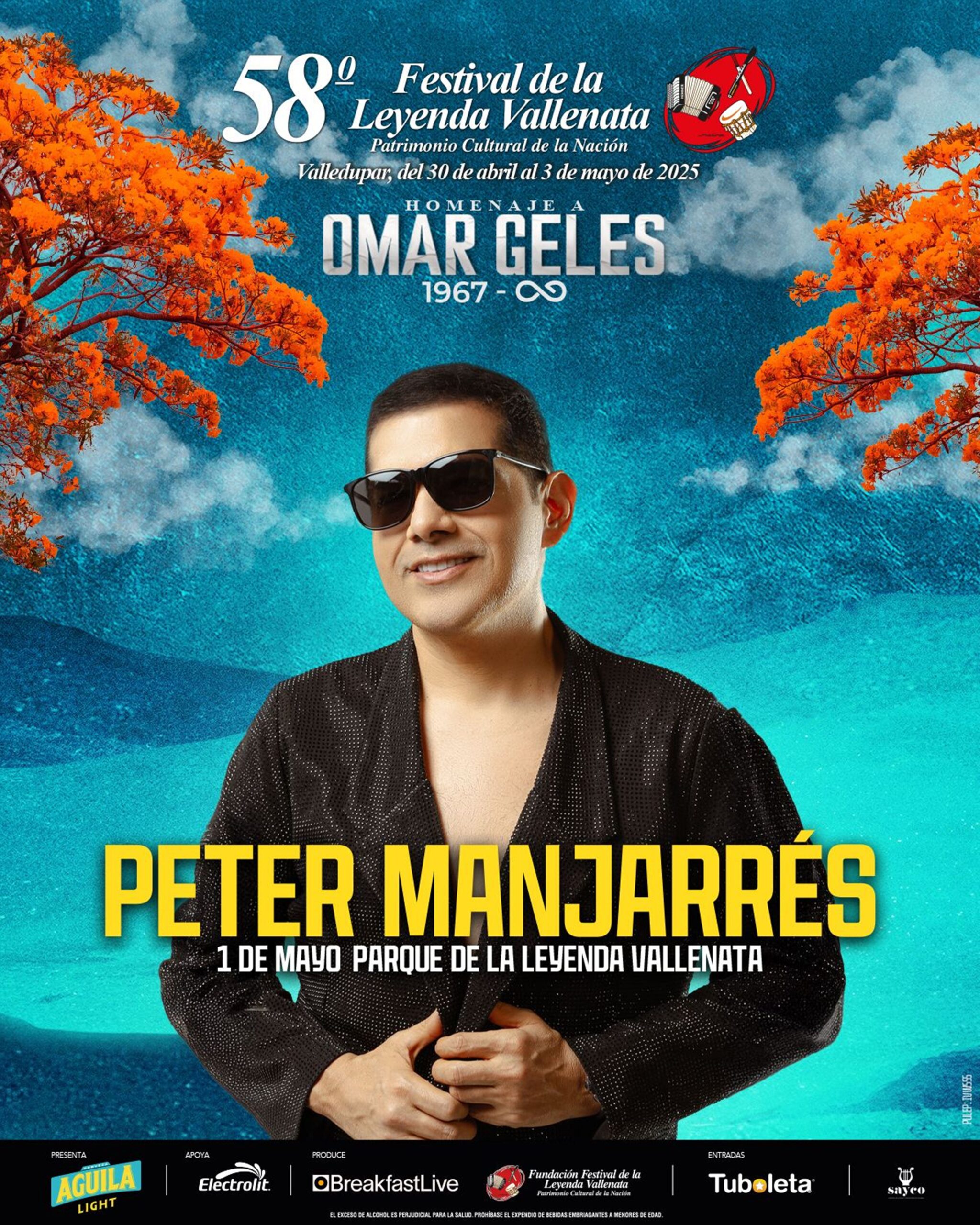 Festival Vallenato 2025:Peter Manjarrés el 1 de mayo – Costerisima Stereo
